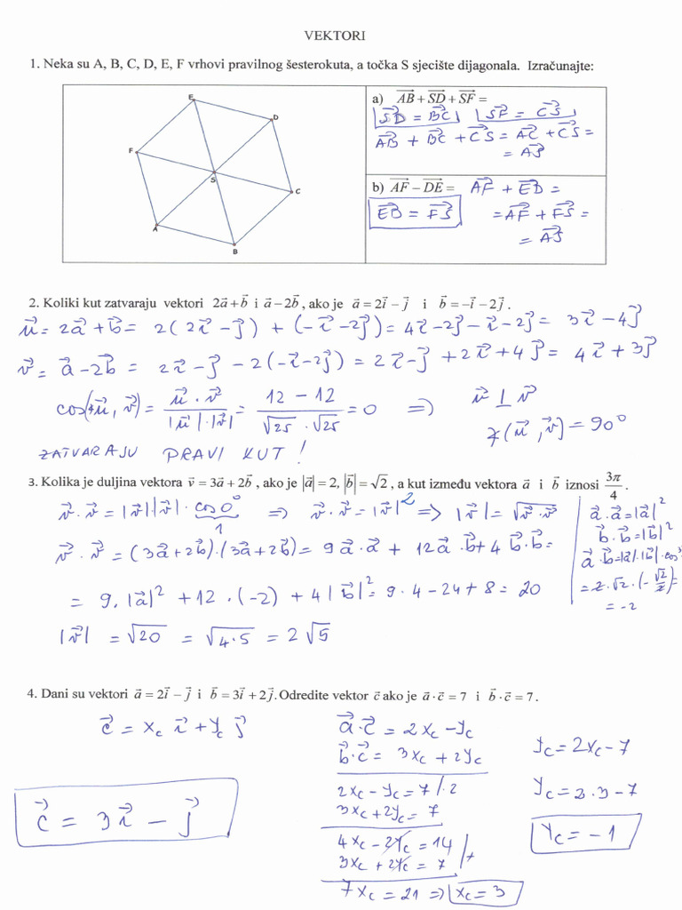 Vektori - Riješeni Različiti Zadaci | PDF