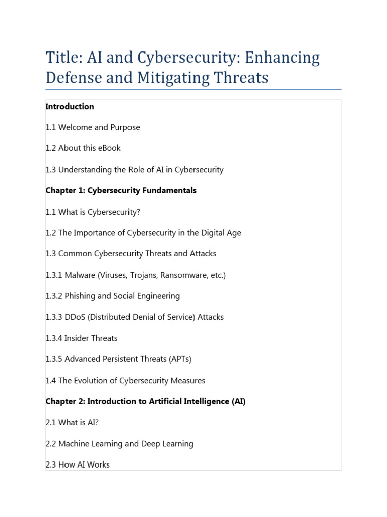AI and Cybersecurity | PDF | Security | Computer Security