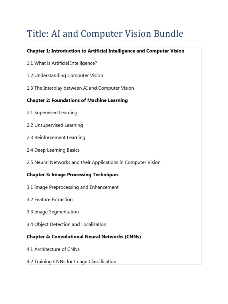 AI and Computer Vision Bundle | PDF | Computer Vision | Intelligence ...
