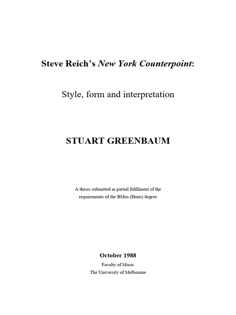 Reich-New York Counterpoint | PDF | Chord (Music) | Harmony