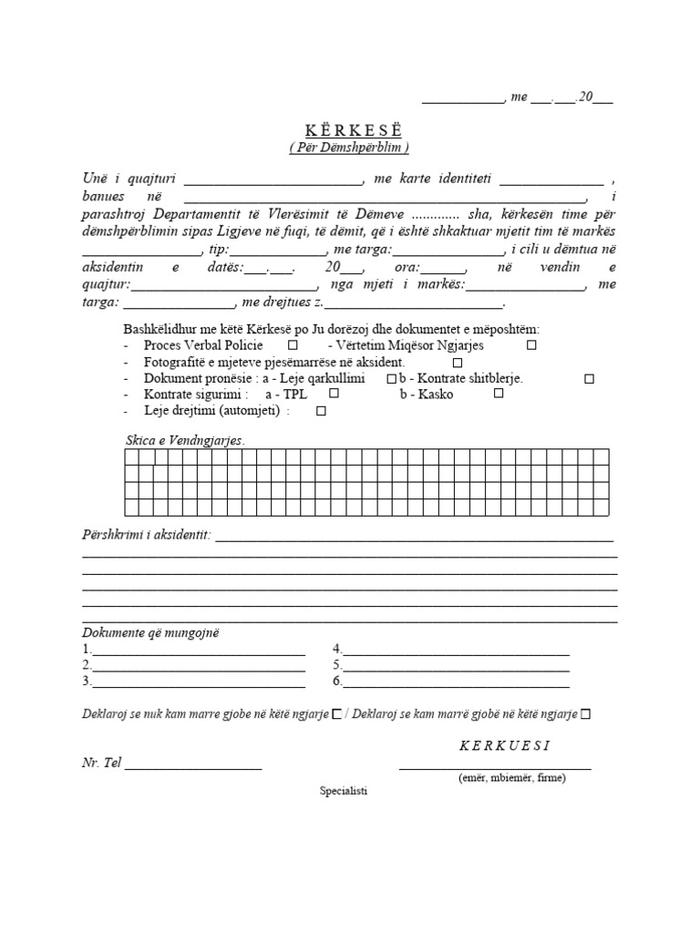 Modelar - Kerkese Per Demshperblim | PDF