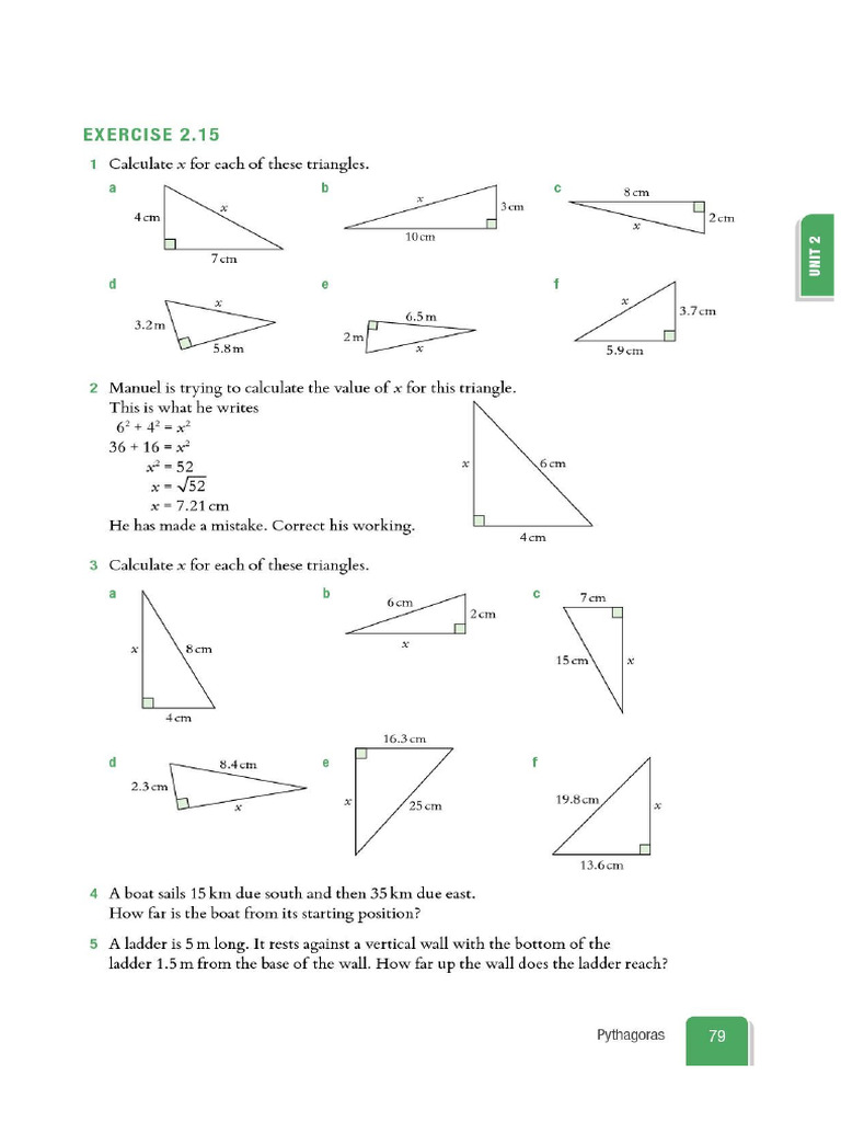 Exe 2.15 Pythagoras Theorem | PDF