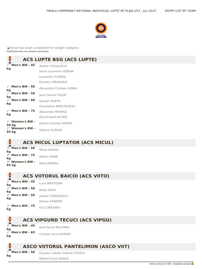 Validari Plaja U15 2023 | PDF | Romania | National Association Football Premier Leagues
