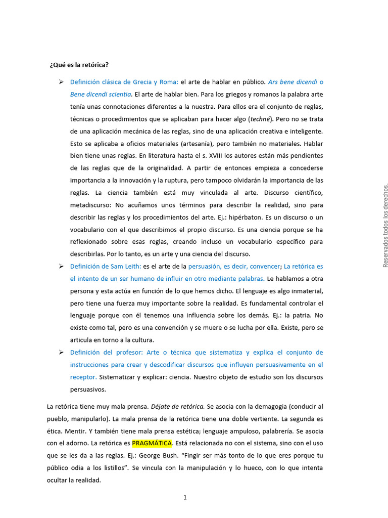 Definición y Perspectivas de la Retórica | PDF | Retórica | Poesía