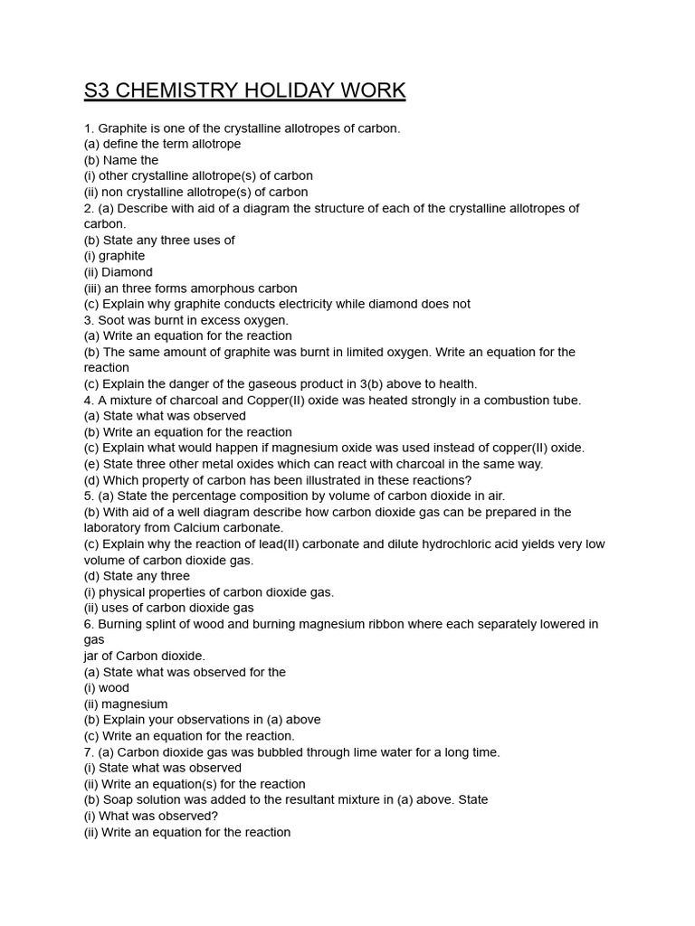 S3 Chem | PDF | Oxide | Chemical Reactions