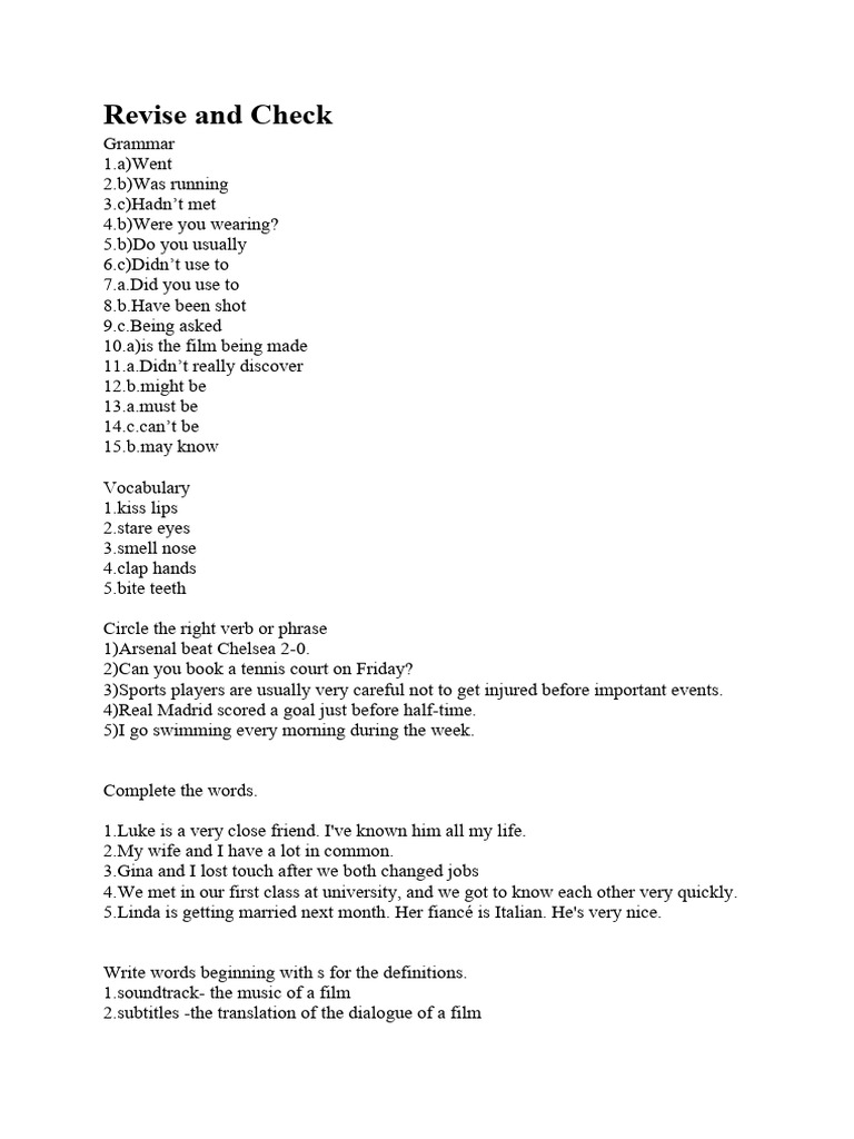 Revise and Check | PDF