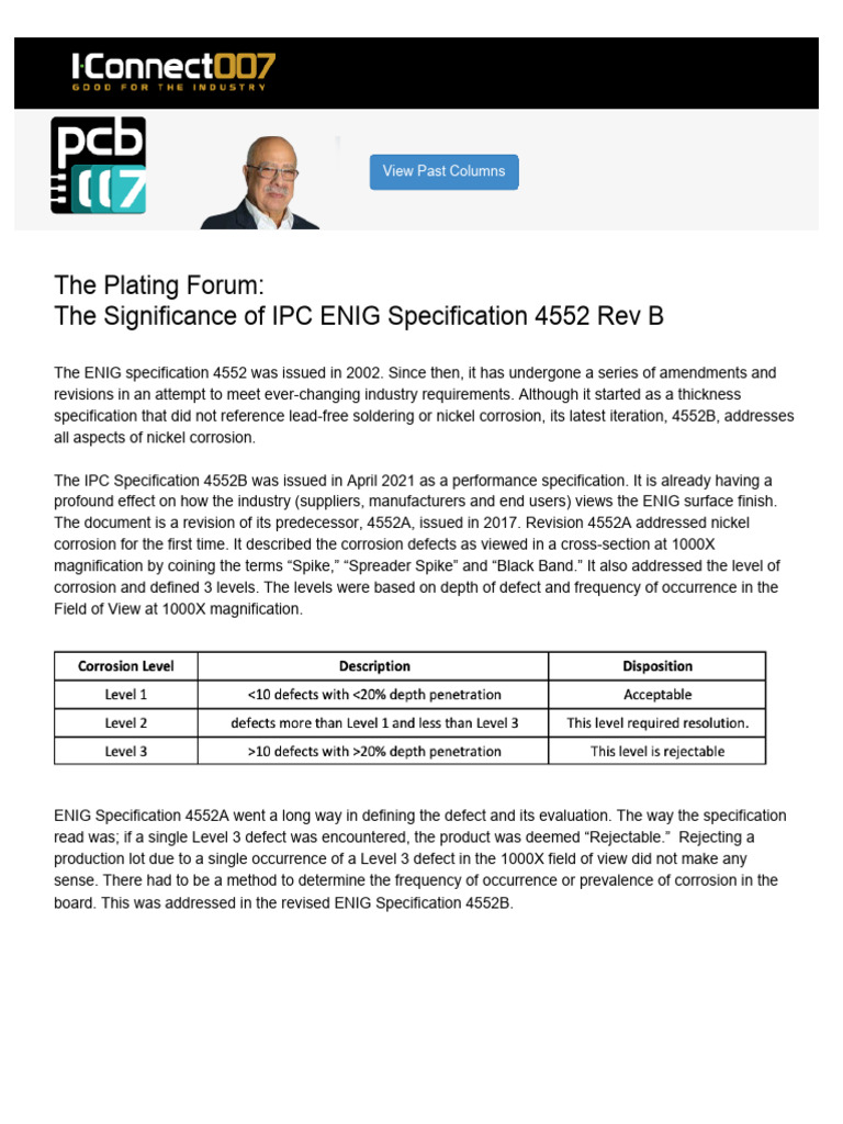 The Significance of IPC ENIG Specification 4552 Revision B | Download ...