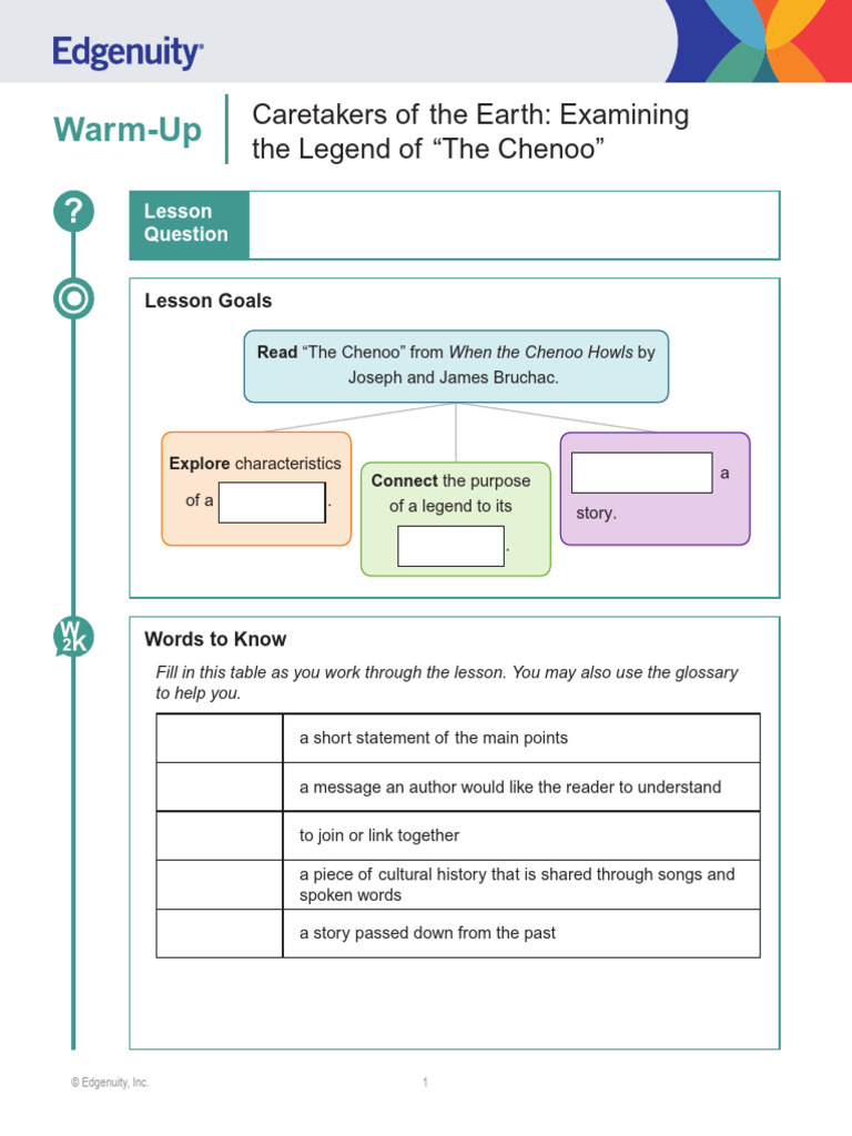 The Cheeno - Classwork | PDF | Legends