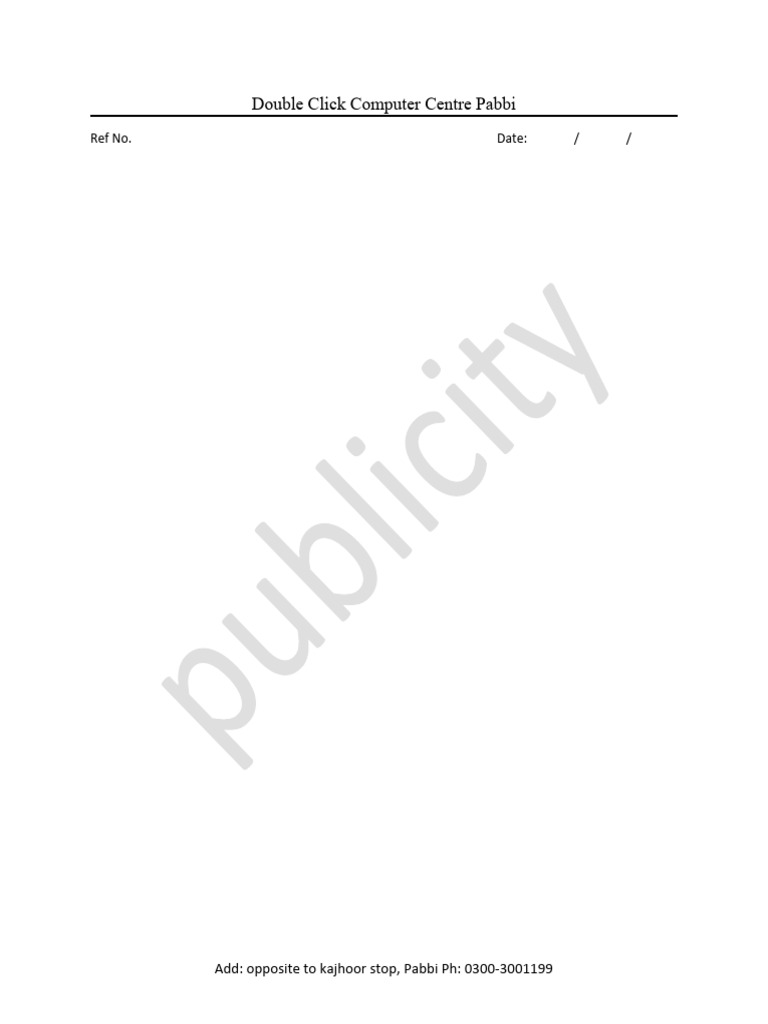 Double Click Computer Centre Pabbi | PDF