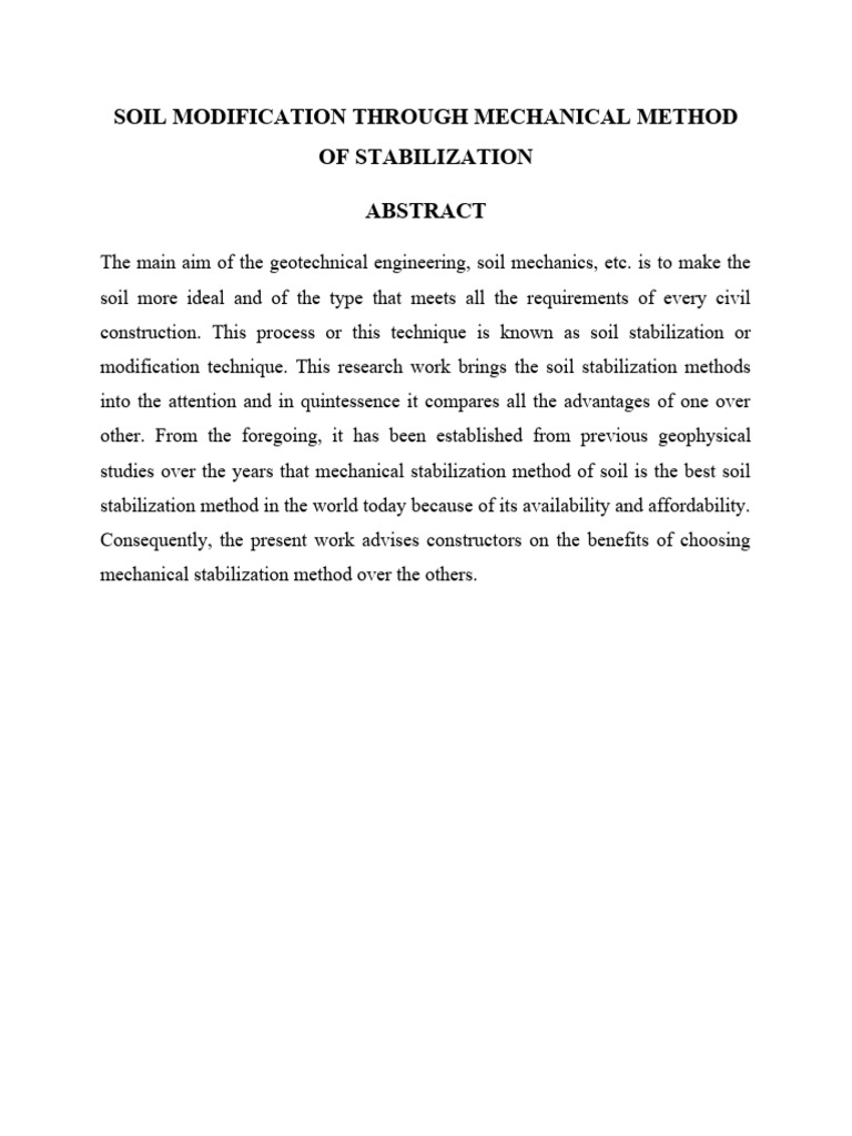 Mechanical Soil Stabilization Techniques | PDF | Soil | Cement