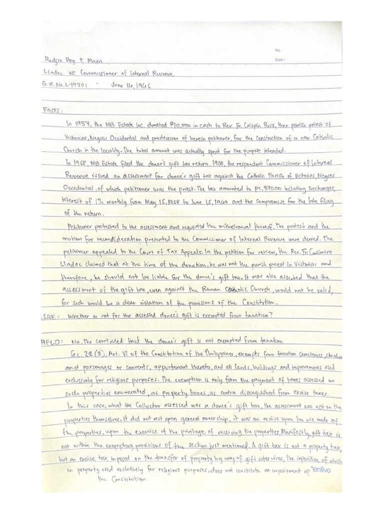 Lladoc vs. CIR | PDF