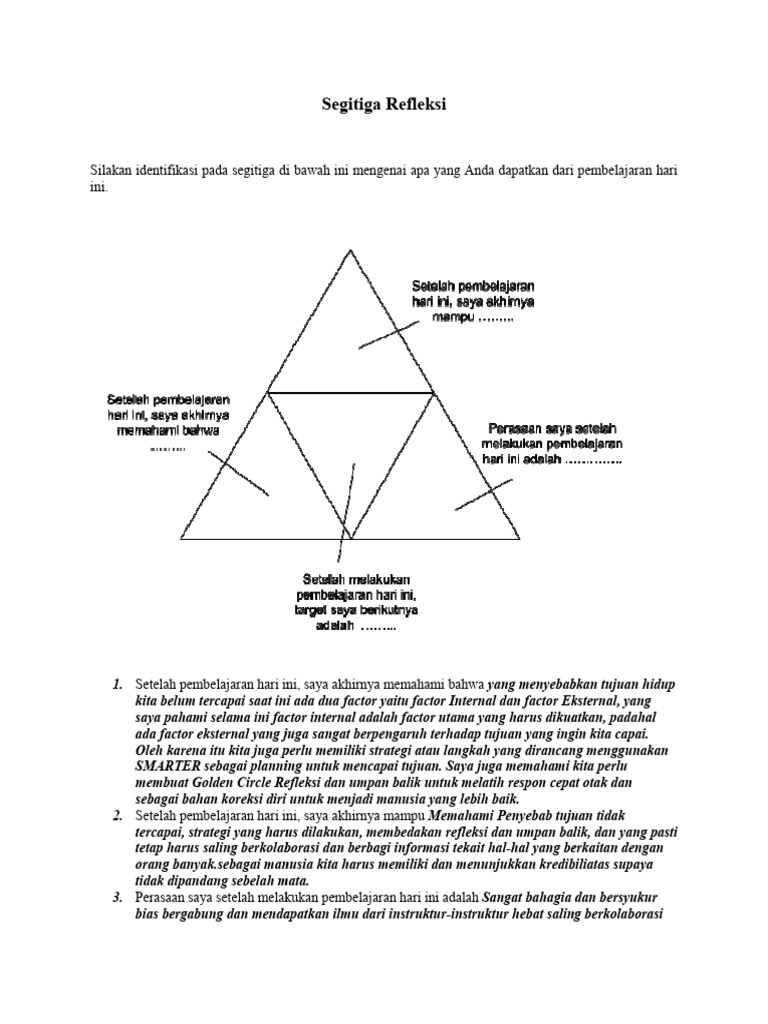 Refleksi Model Segitiga | PDF | Karier & Perkembangan