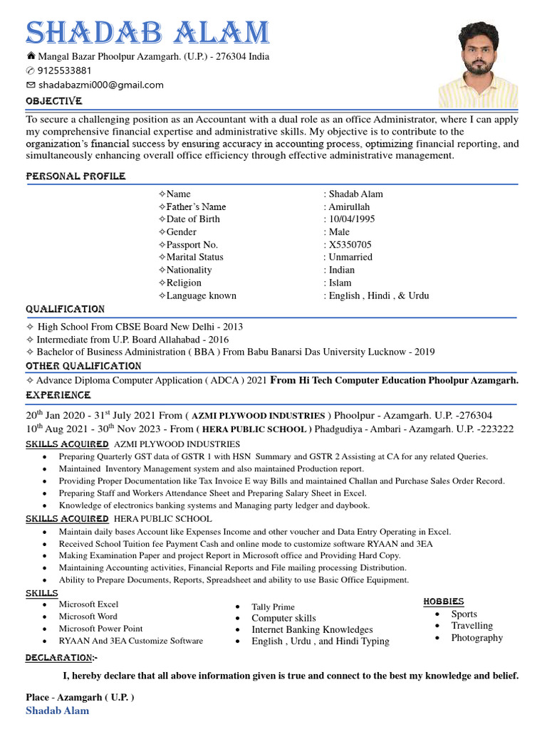 Shadab Alam | PDF | Microsoft Excel | Spreadsheet