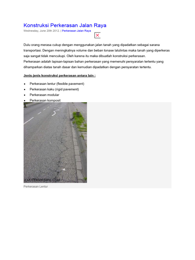 Konstruksi Perkerasan Jalan Raya | PDF
