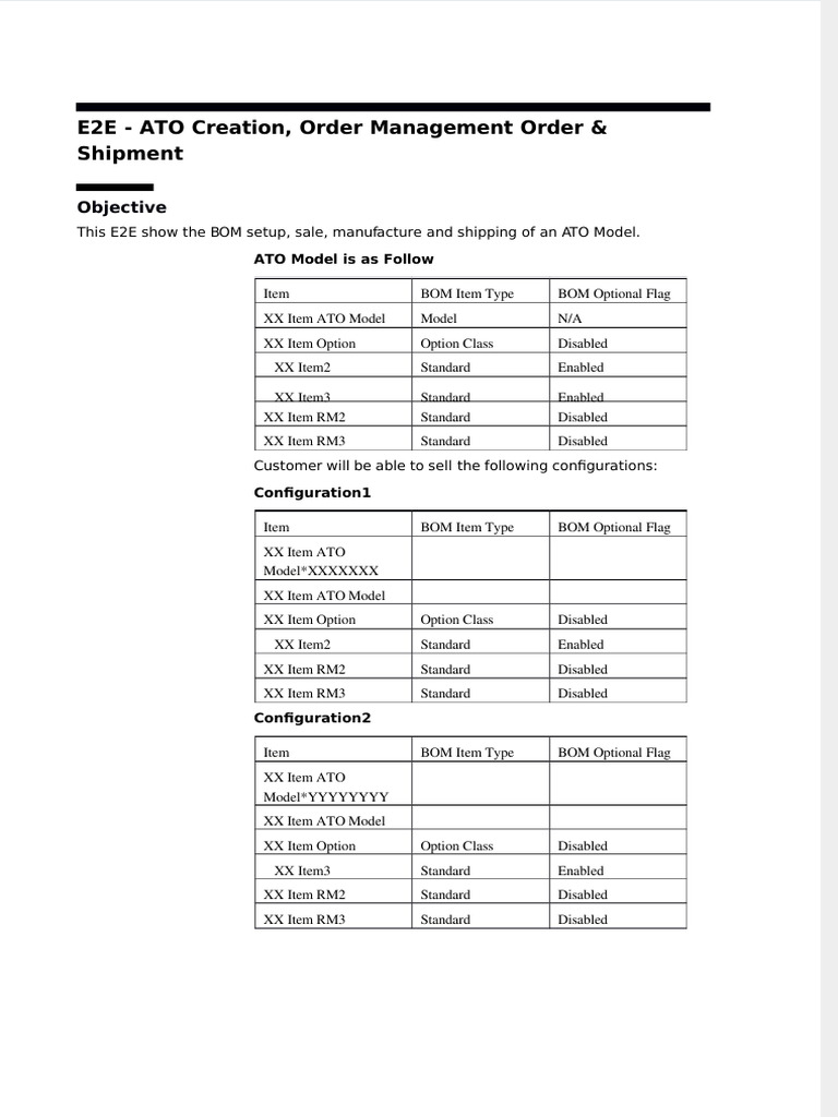 Ato Setup, Sales, Manufacturing and Shipment | PDF | Production And ...