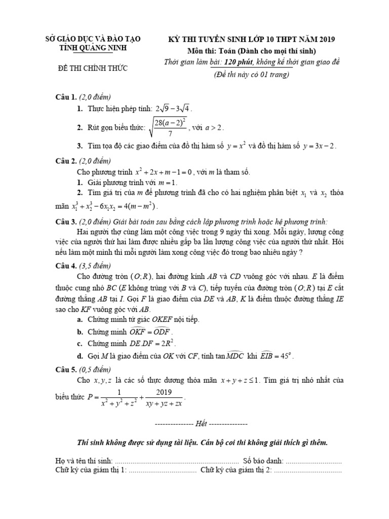 2019-2020 - So-Gddt-Quang-Ninh-1 | PDF