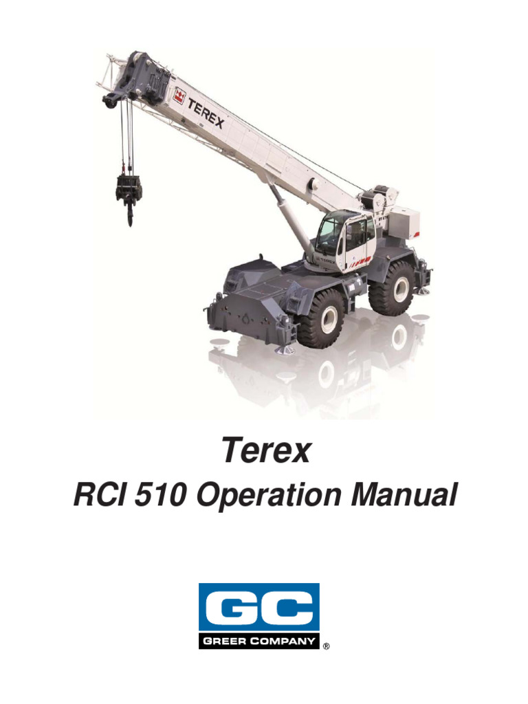 Greer RCI510 Operators W450800 | PDF | Crane (Machine) | Equipment