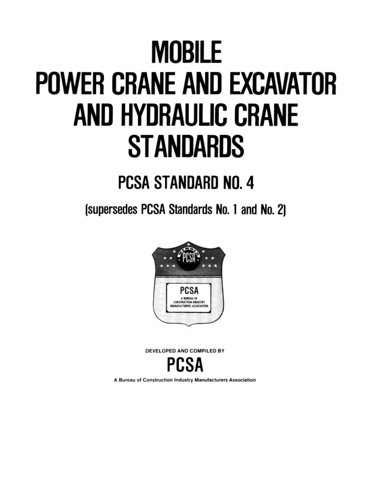 Pcsa Crane Standards 4 | PDF | Crane (Machine) | Horsepower
