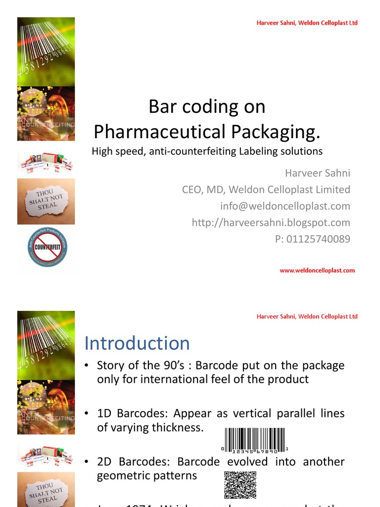 Barcoding Pharma Industry | Barcode | Counterfeit