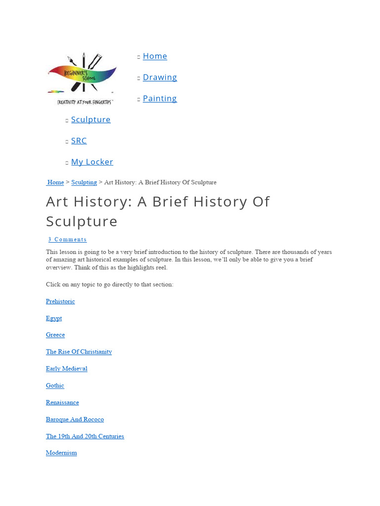 Brief History of Sculpture Overview | PDF | Michelangelo | Sculpture