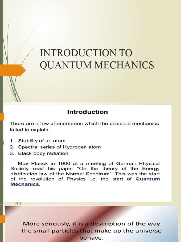 Introduction To Quantum Mechanics | PDF