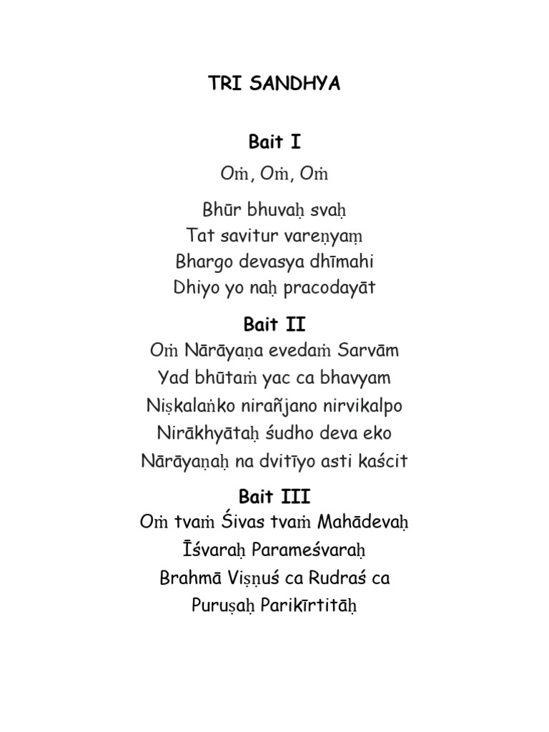 Tri Sandhya | PDF