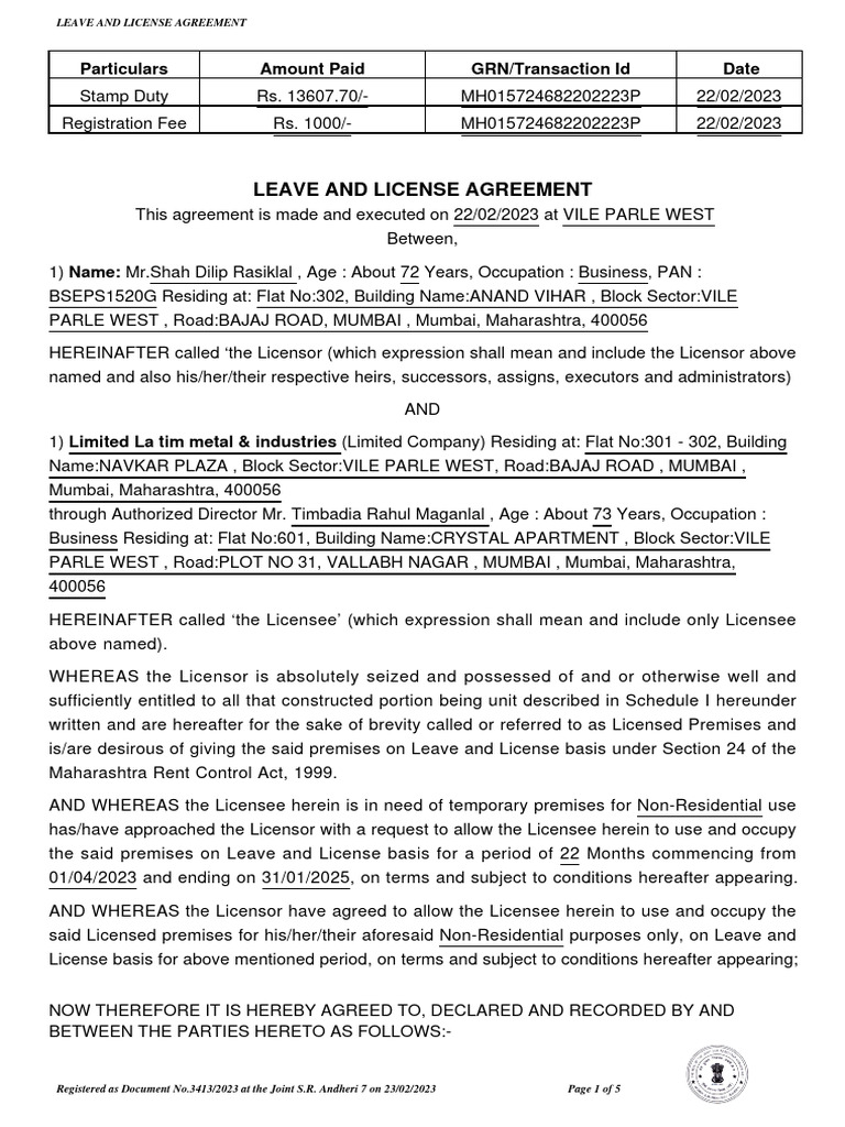 Revised Agreement | PDF | License | Landlord