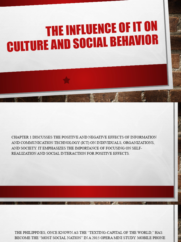 The Influence of IT On Culture and Social Behavior | PDF ...