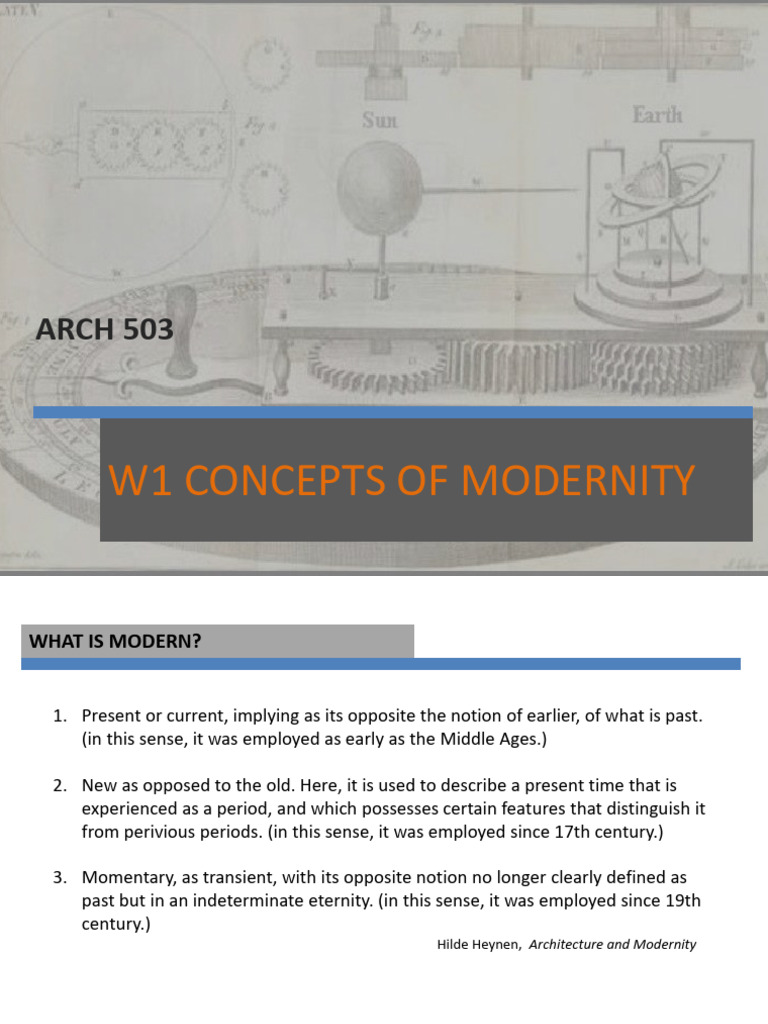 w1 Concepts of Modernity | PDF | Modernity | Modernism