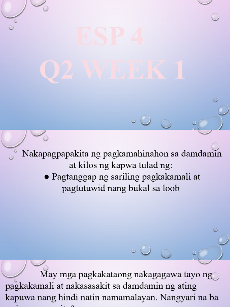 Esp 4 Q2 Week 1 | PDF