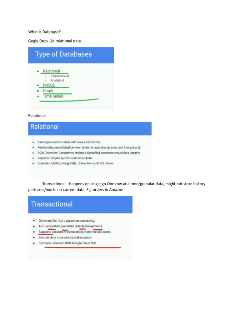 Day3-Realtional, Nosql, Graph, Time Series | PDF