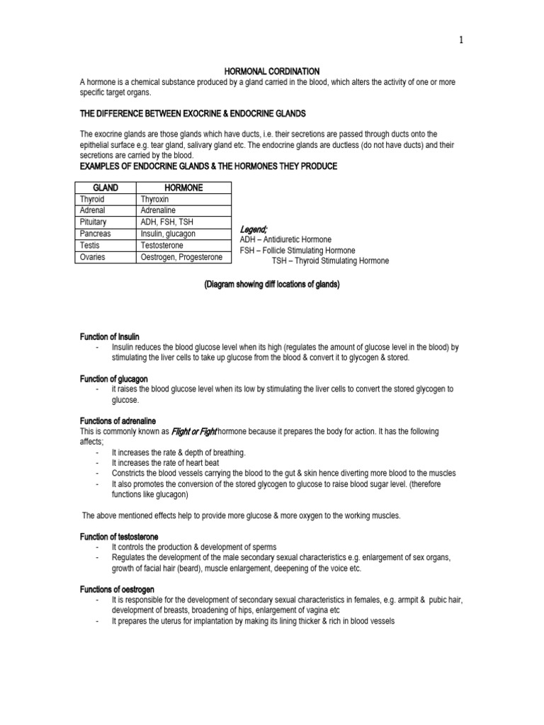 Hormonal Coordination | Download Free PDF | Hormone | Endocrine System