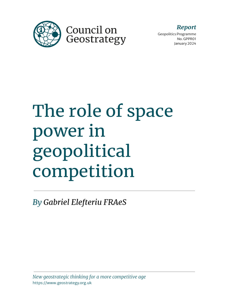 The Role of Space Power in Geopolitical competitionGPPR01 | PDF ...