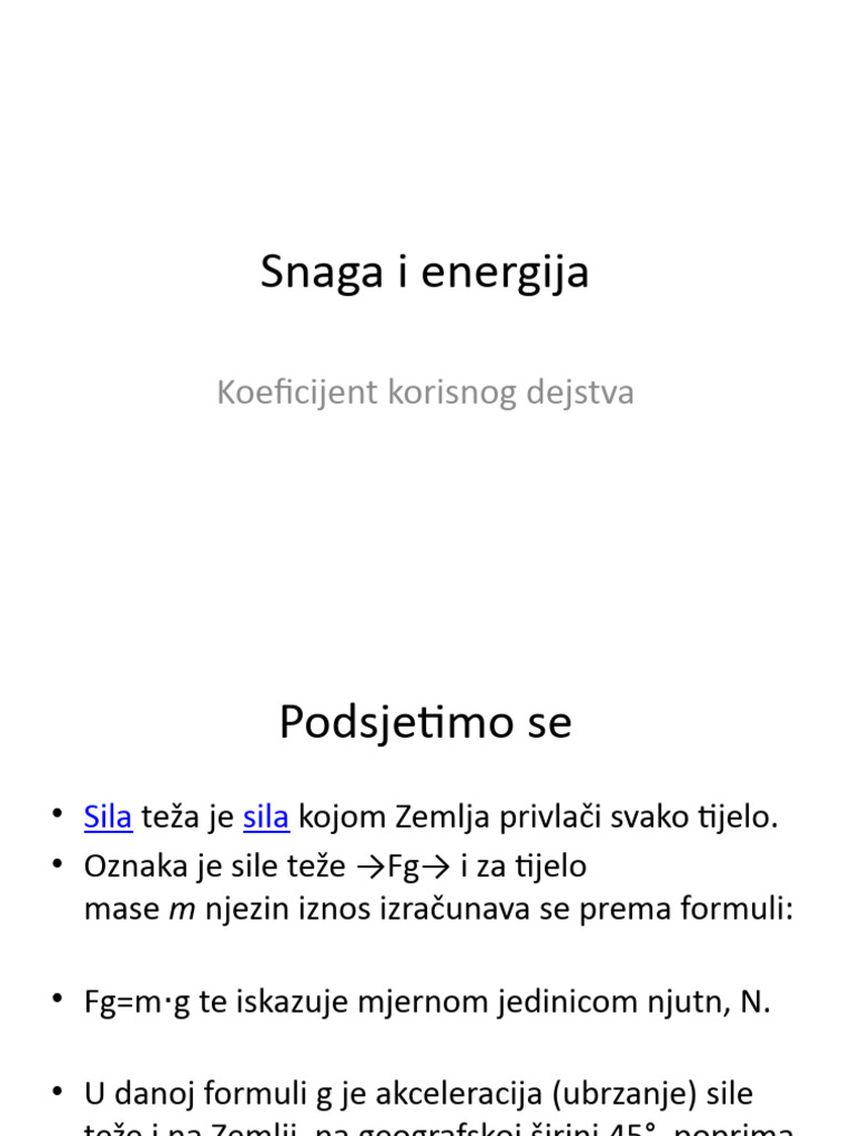 Snaga I Energija | PDF