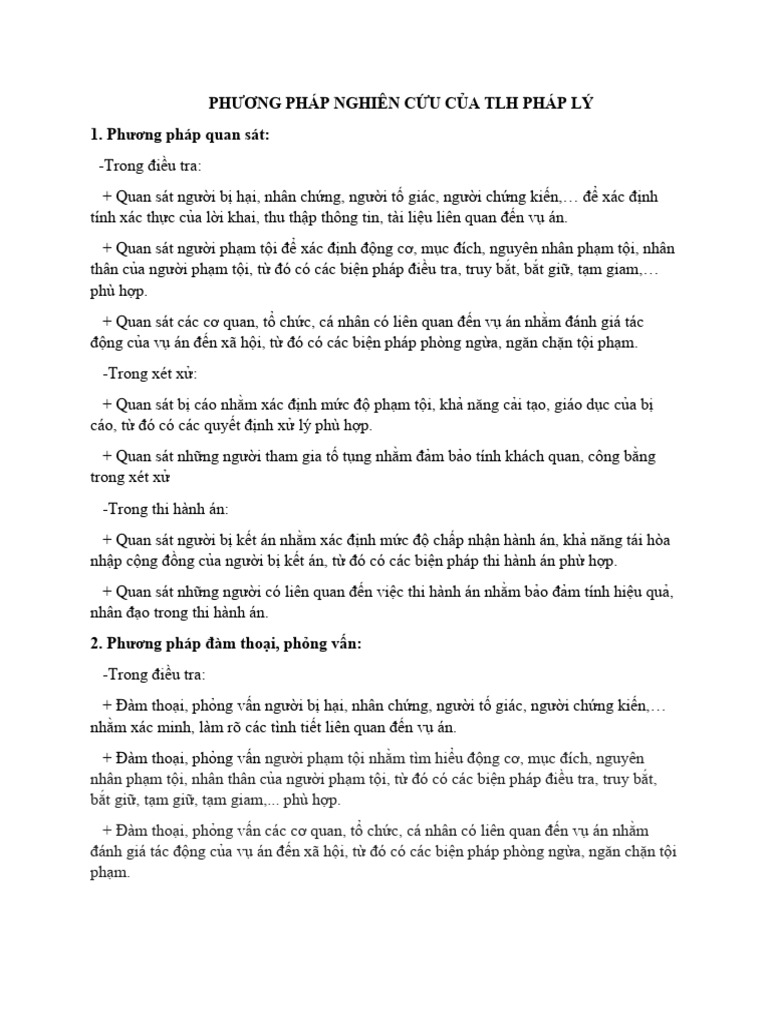 Phương Pháp Nghiên C U C A TLH Pháp Lý | PDF