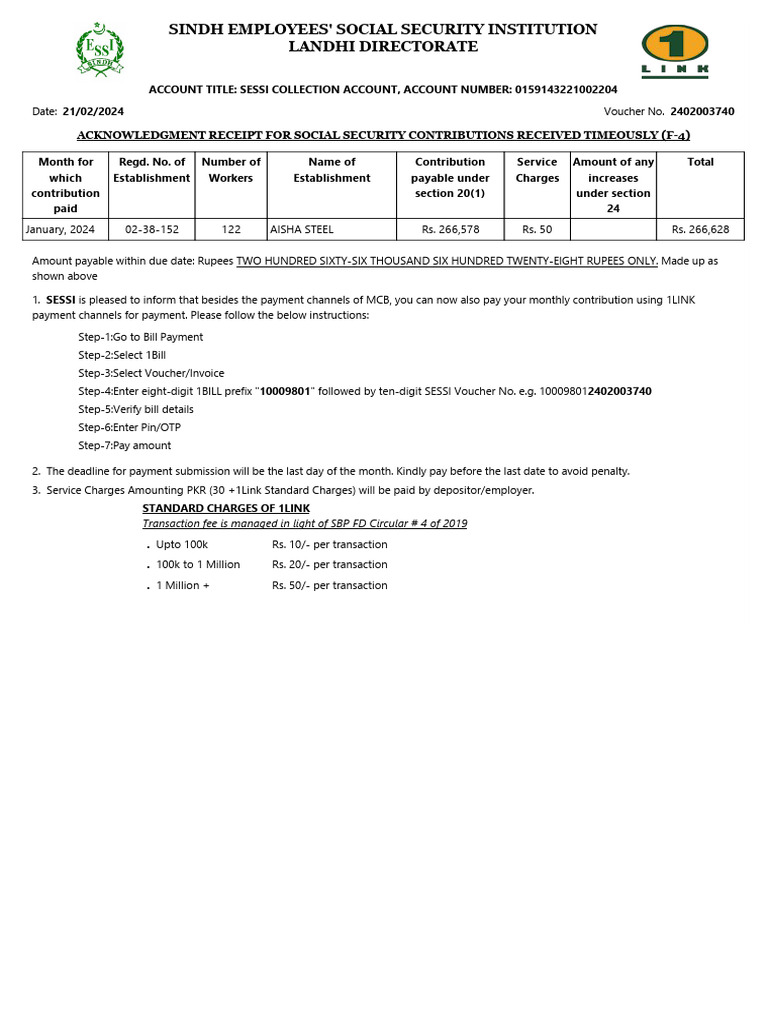 Sindh Employees' Social Security Institution Landhi Directorate | PDF