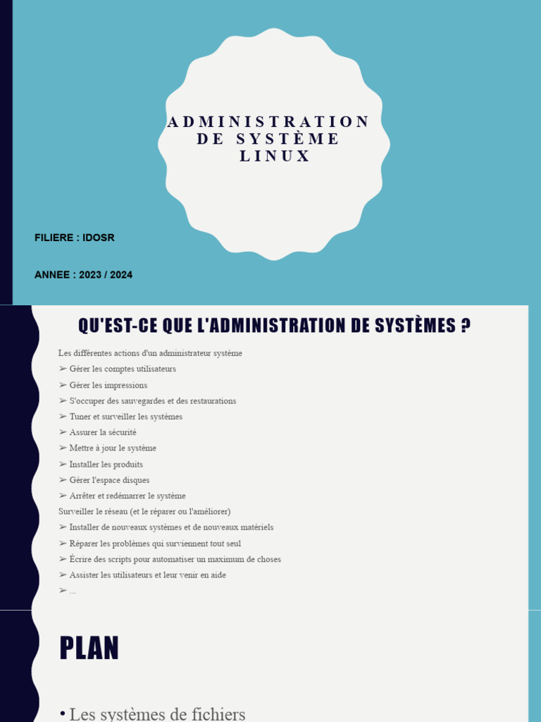 Administration des Systèmes Linux IDOSR | PDF | Mémoire (informatique ...