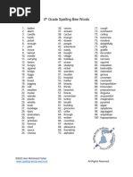 SPELLING BEE WORD LIST-4th Primary 2025 | PDF | Foods | Food And Drink ...