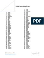 3rd Grade Spelling Bee Word List | PDF