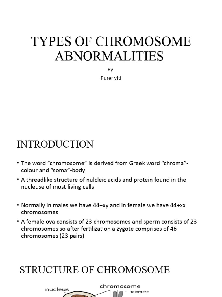 Types of Chromosome Abnormalities by Pura Viti | PDF | Chromosome ...
