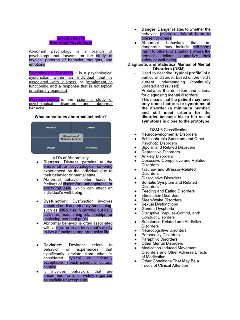 Introduction To Abnormal Psychology | PDF | Mental Disorder | Abnormal ...