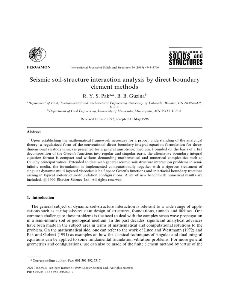 Seismic SSI Analysis Using BEM | PDF | Mathematical Objects | Mathematics