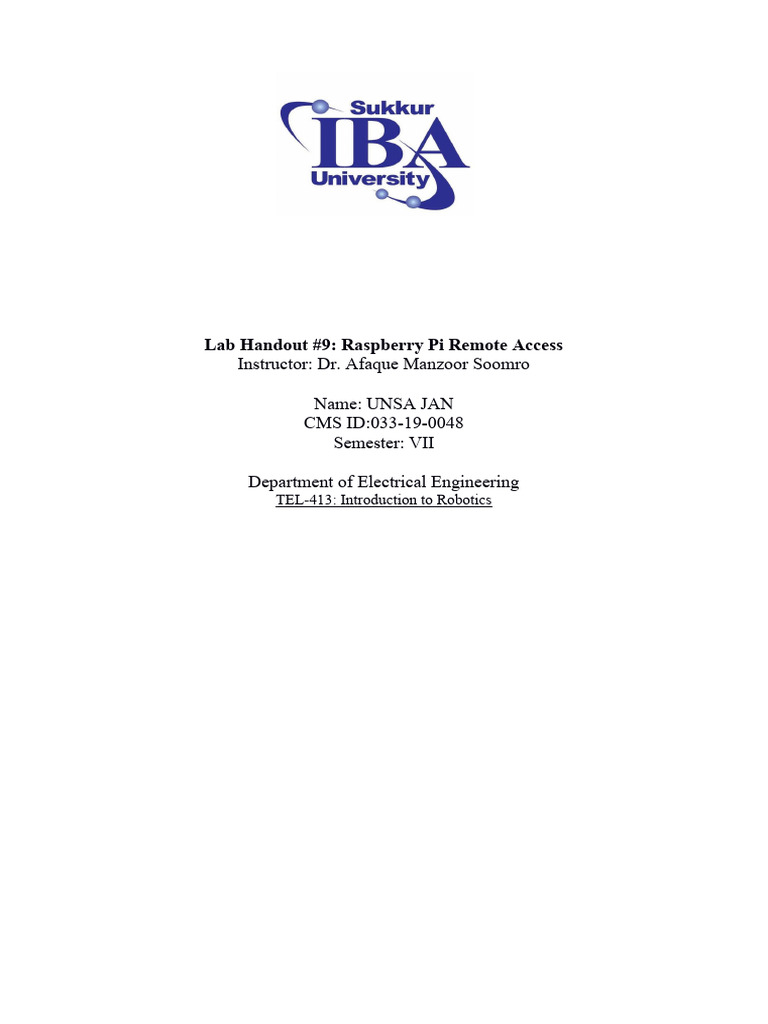 Unsa Jan (033-19-0048) Lab 9 Itr | PDF | Computer Network | Secure Shell