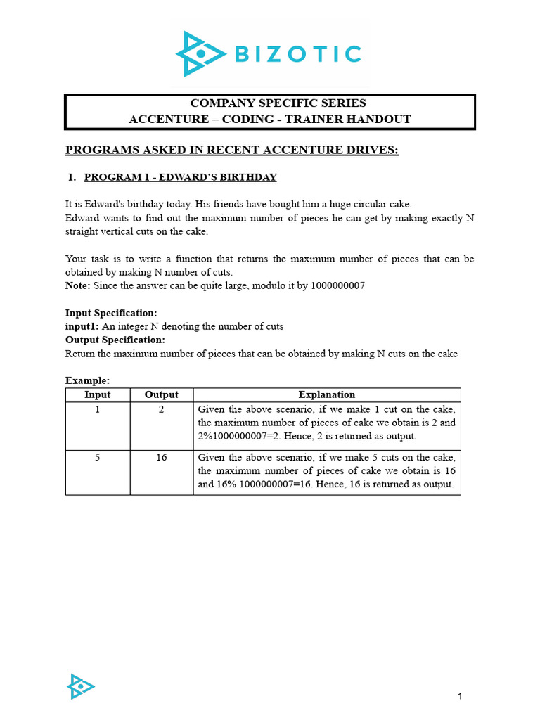 Accenture Coding Trainer Handout | PDF | Parameter (Computer ...