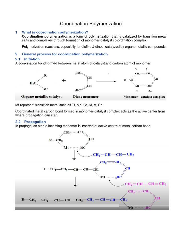 Coordination Polymerization Download Free Pdf Polymers Coordination Complex
