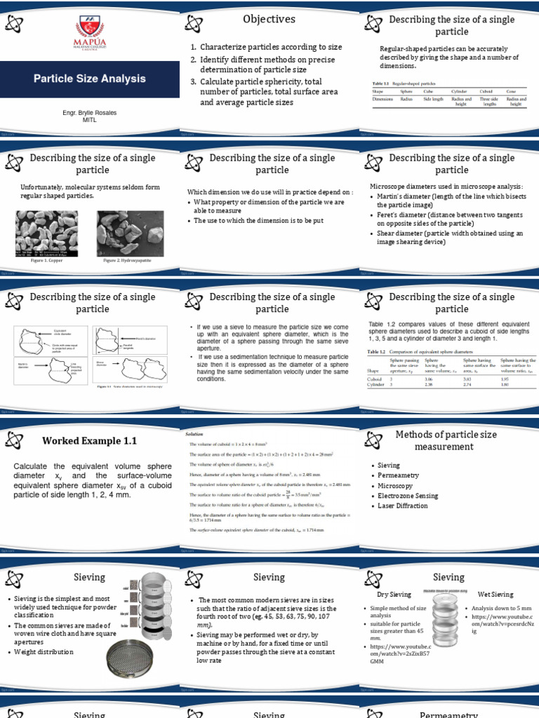 Particle Size Analysis | PDF | Microscope | Particle Size