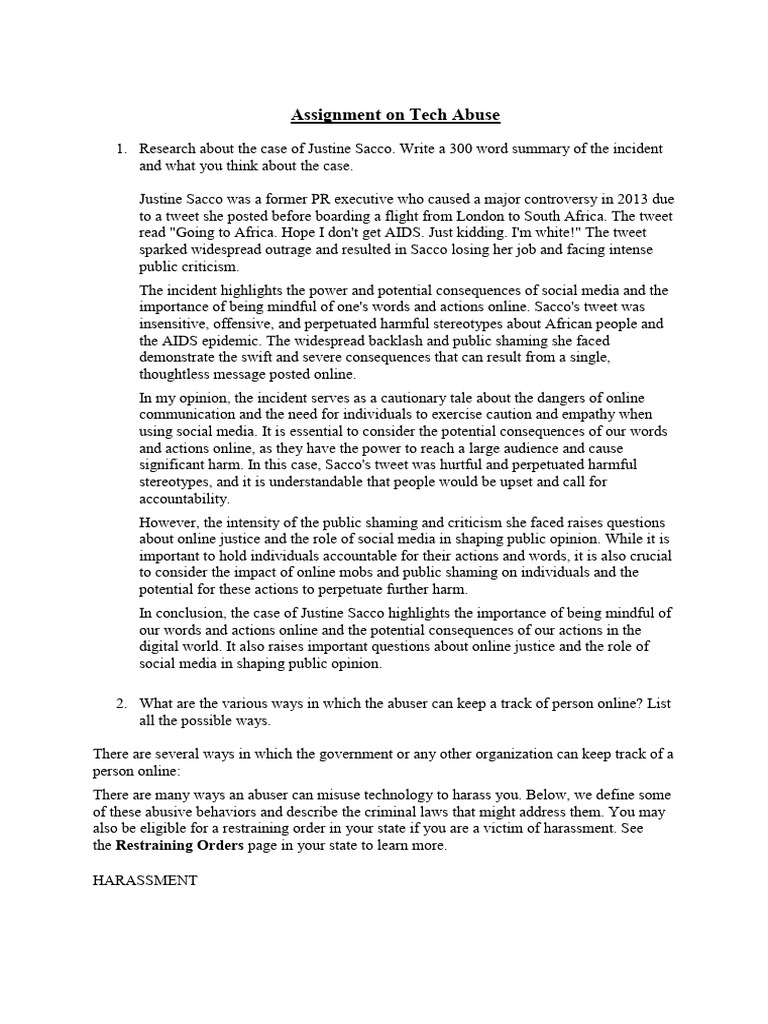 Tech Abuse | PDF | Cyberbullying | Stalking