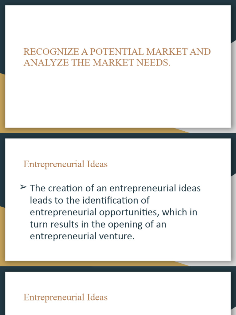 Recognize A Potential Market and Analyze The Market Needs. | PDF ...