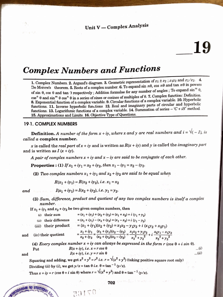 Complex Numbers and Functions-1 | PDF