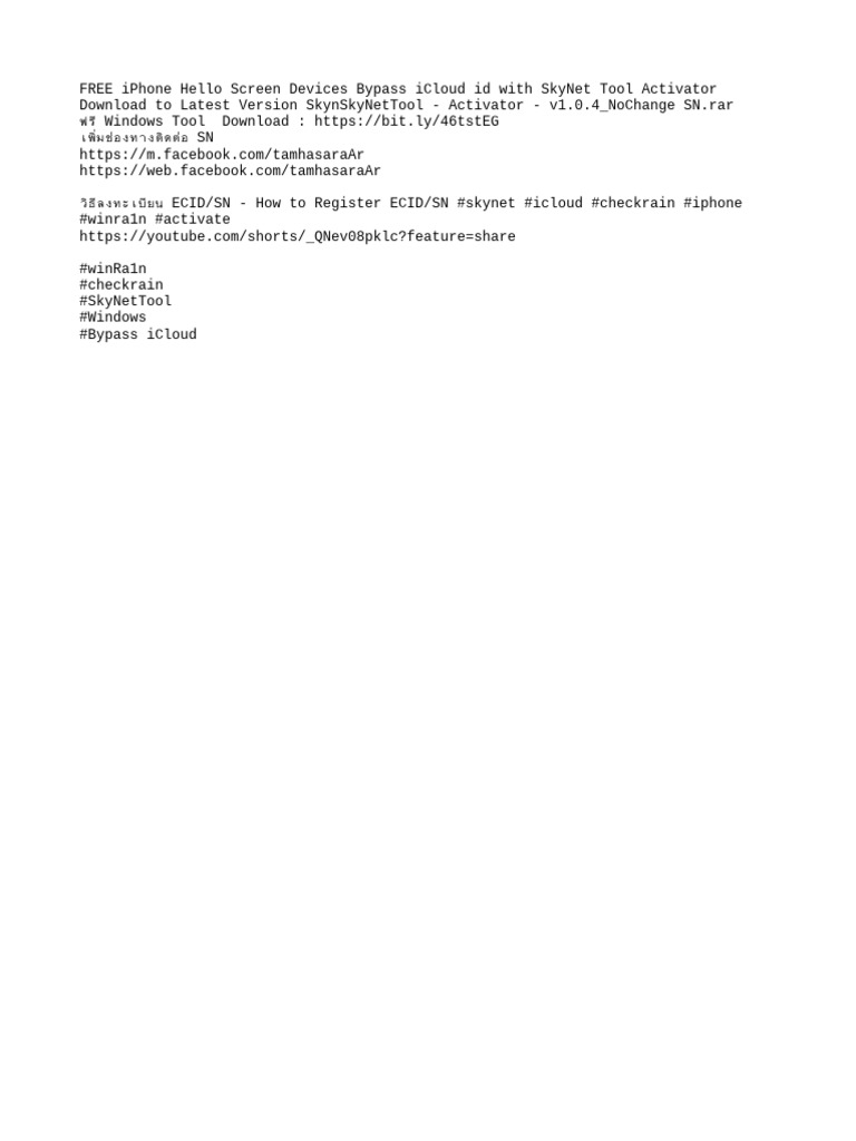 Free Iphone Hello Screen Bypass Icloud Unlock Icloud Skynet Tool